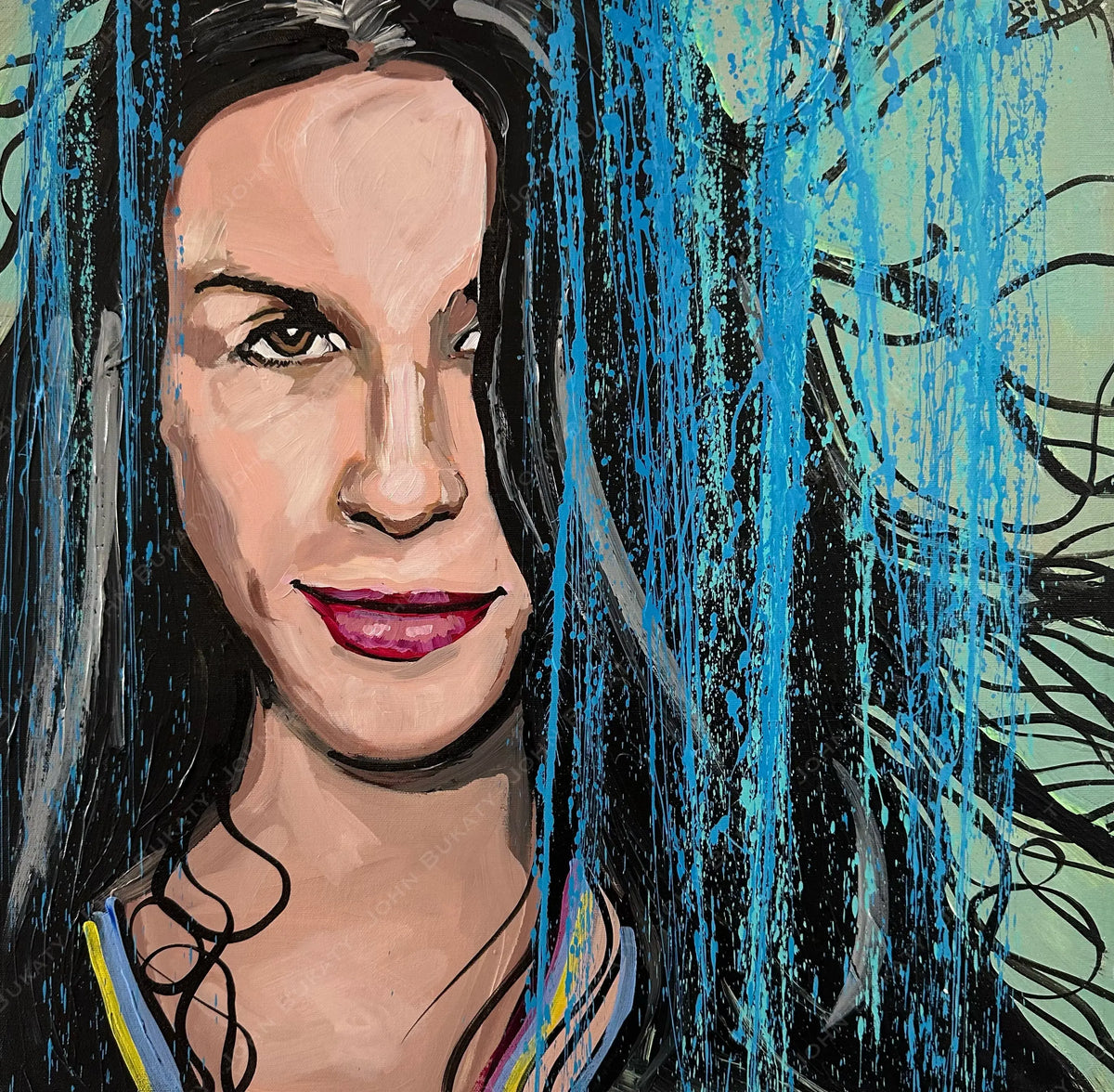 Alanis Morissette Painting - Original Acrylic Painting by John Bukaty ...
