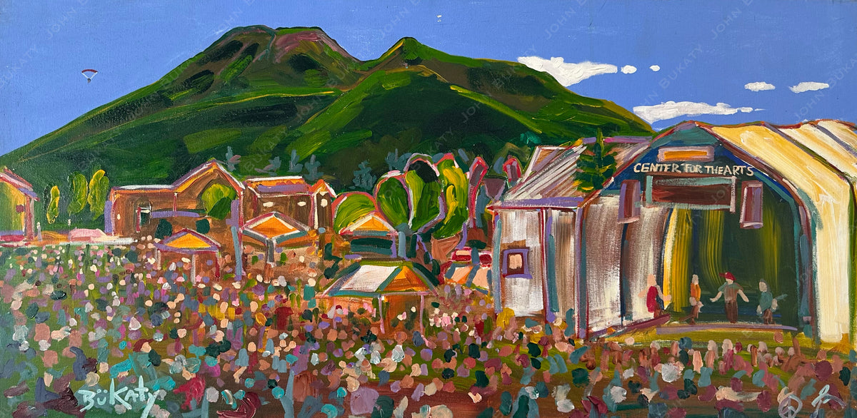 Center for the Arts - Original Painting by John Bukaty | 24" x 40" | A ...