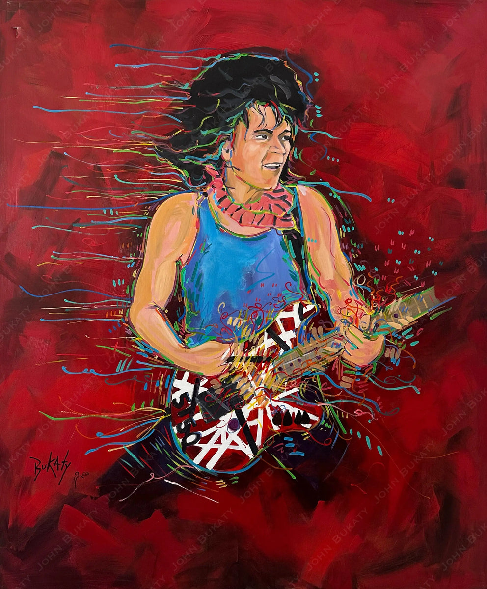 Eddie Van Halen Art - Original Painting by John Bukaty | 60" x 72 ...