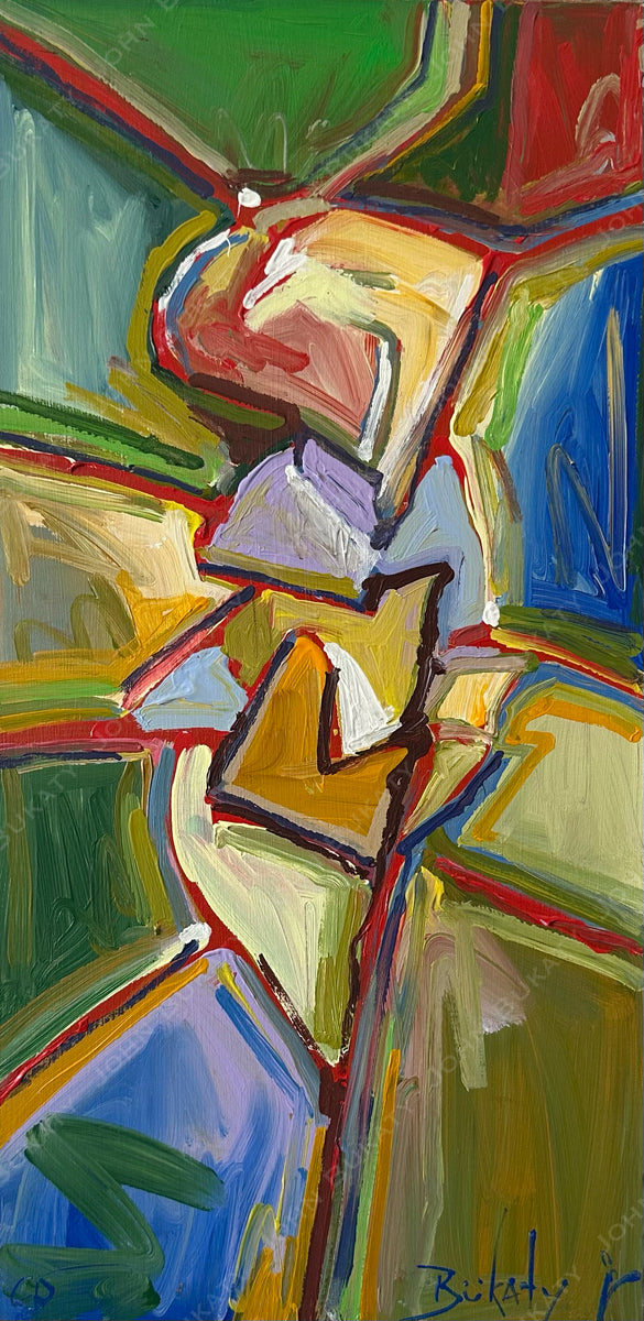 Gold - Original Painting by John Bukaty | 15" x 30" | Acrylic on Canva ...