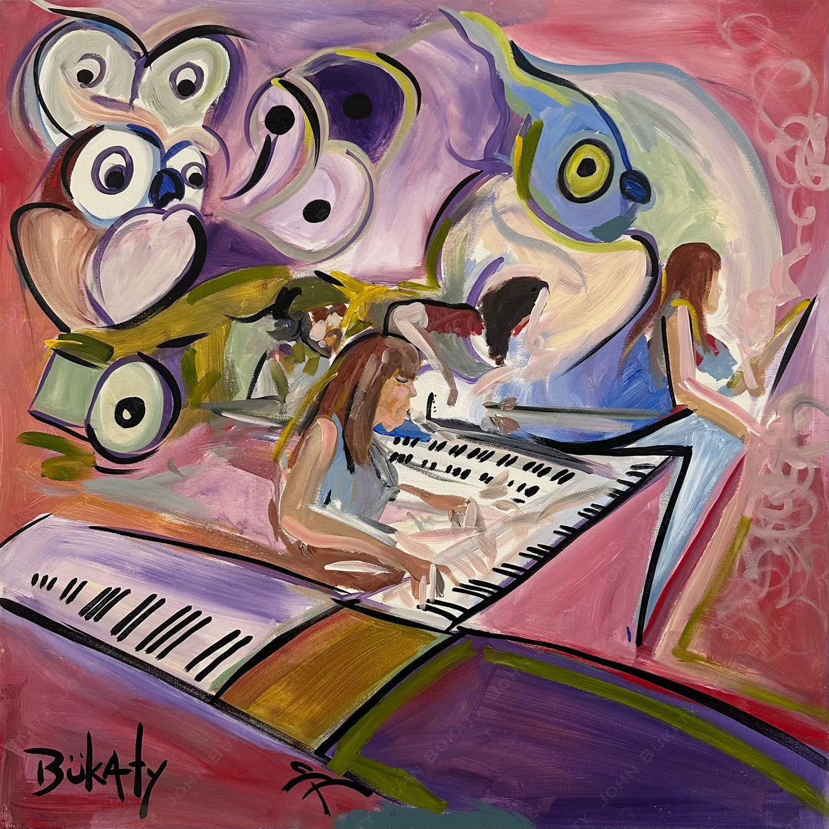 Grace Potter Art on Stage - Original Painting by John Bukaty | 30" x 30 ...