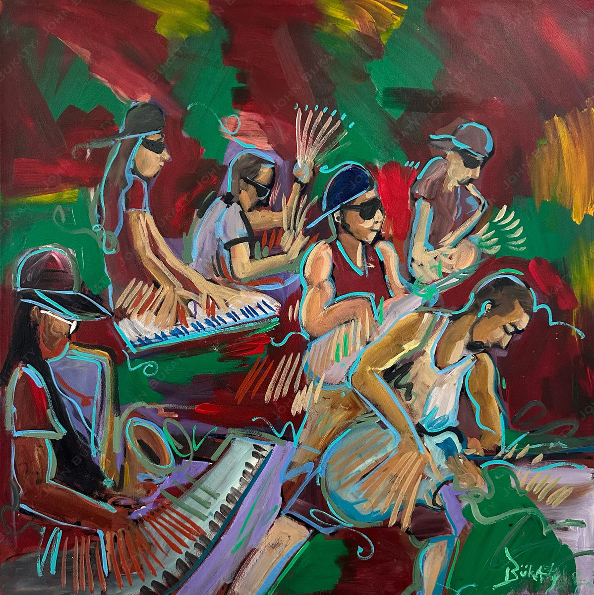 Rebelution Painting - Original Painting by John Bukaty | 30" x 30" | A ...