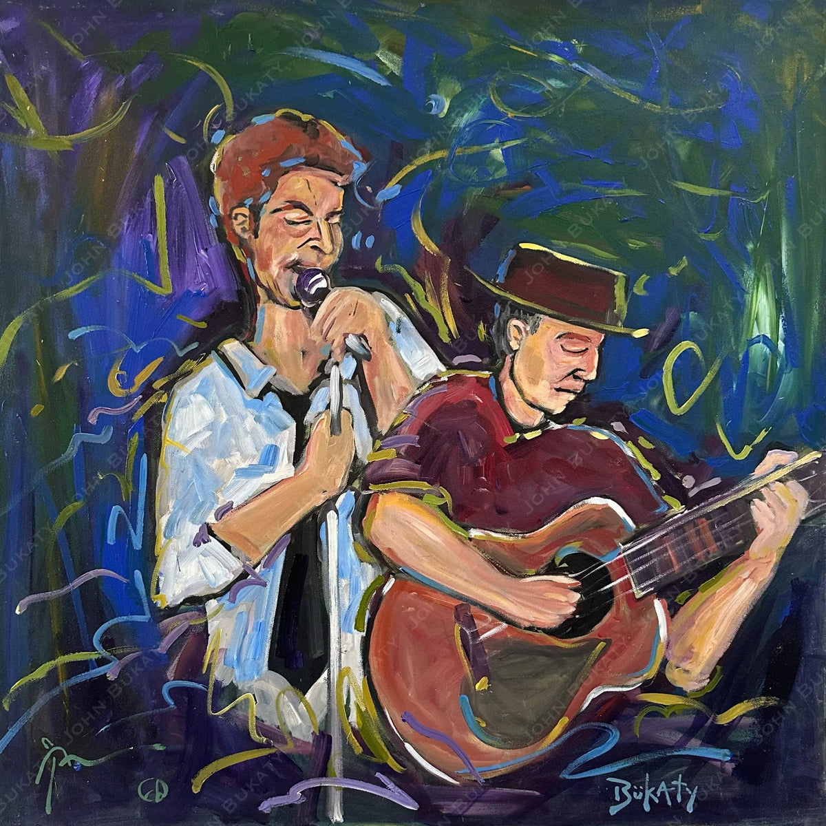 Simon and Garfunkel at Jazz Fest 2010 - Original Painting by John Buka ...