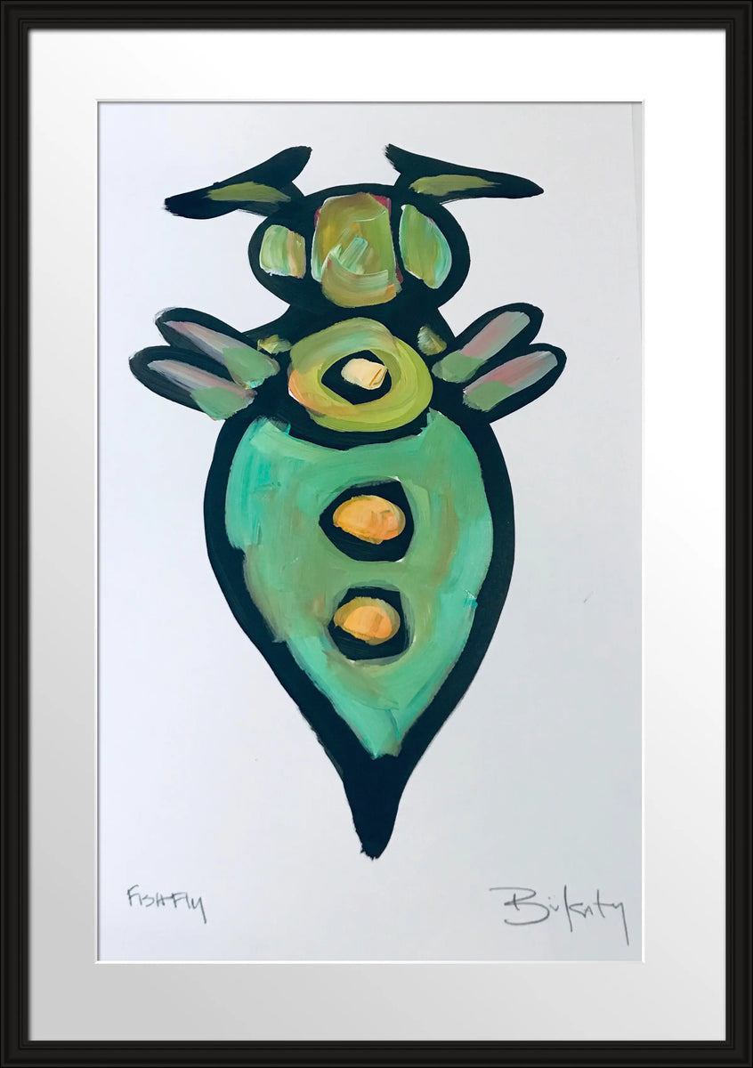 Fish Fly - Original Painting by John Bukaty | 11" x 17" | Acrylic on ...
